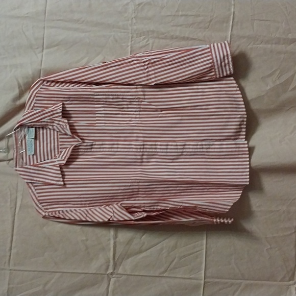 Basic Editions | Tops | Womens Basic Edition Red And White Striped Button Down Shirt Size L ...